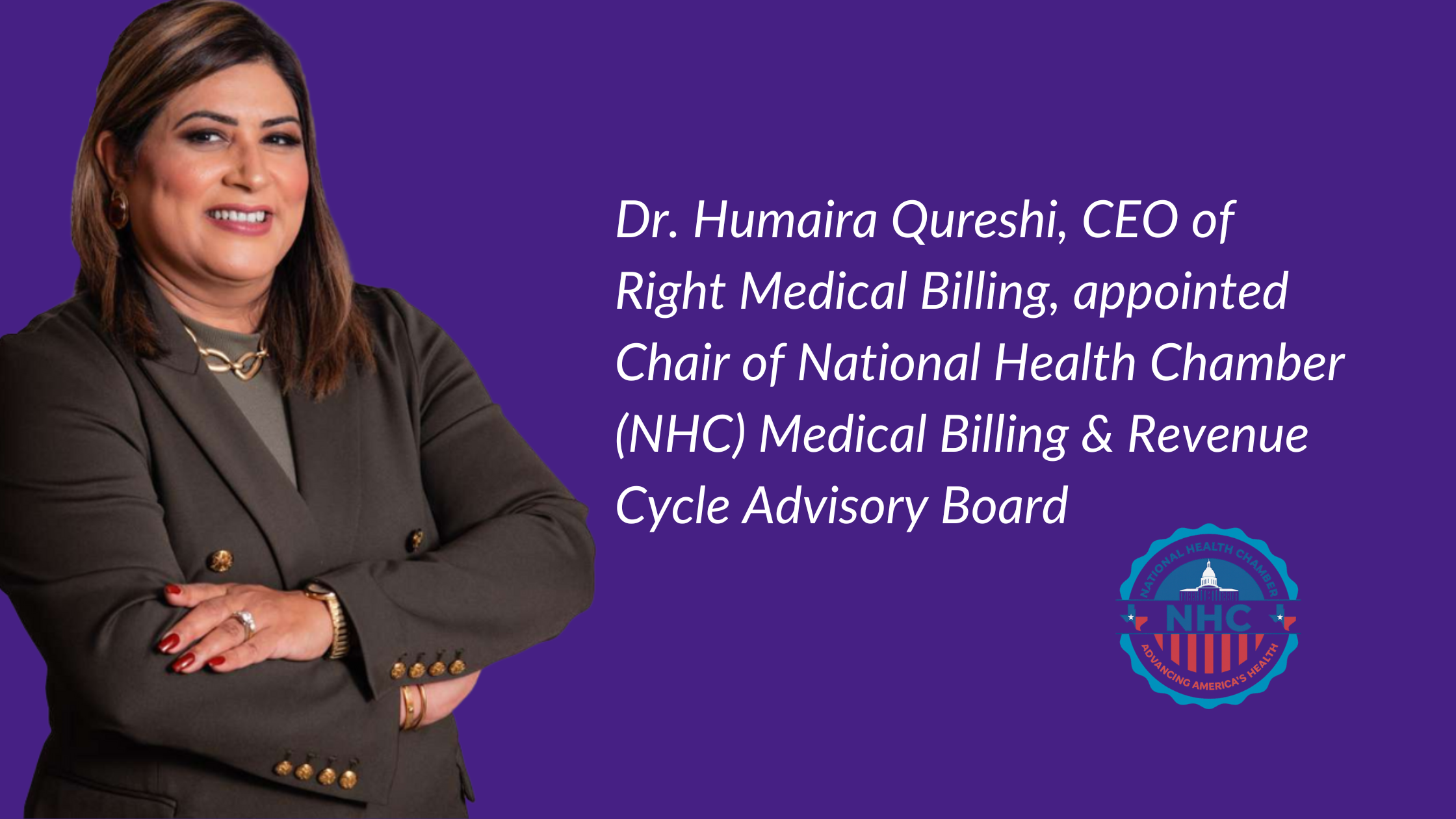 Dr. Humaira Qureshi, CEO of Right Medical Billing, Appointed Chair of ...